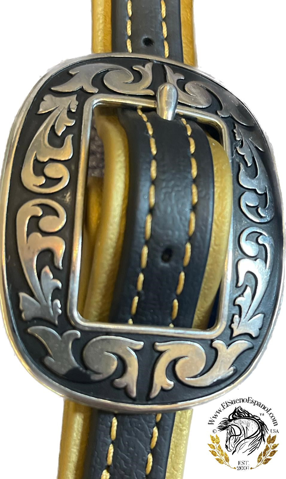 2 Tone Overlay Gold / Black with Gold Stitching – El Sueno Espanol